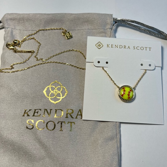 Kendra Scott | Jewelry | Kendra Scott Softball Gold Short Pendant ...